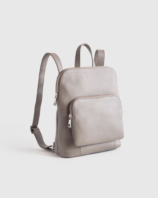 Quince Italian Leather Mini Convertible Backpack in Gray | Lyst