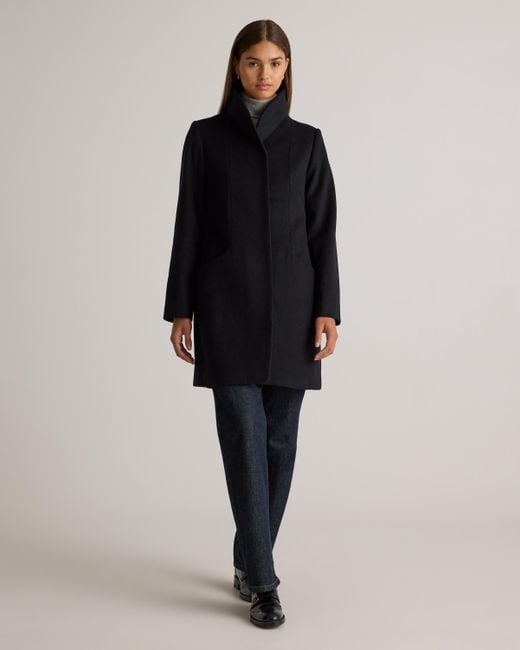 Quince Italian Wool Cocoon Coat, Wool/Nylon in Black | Lyst