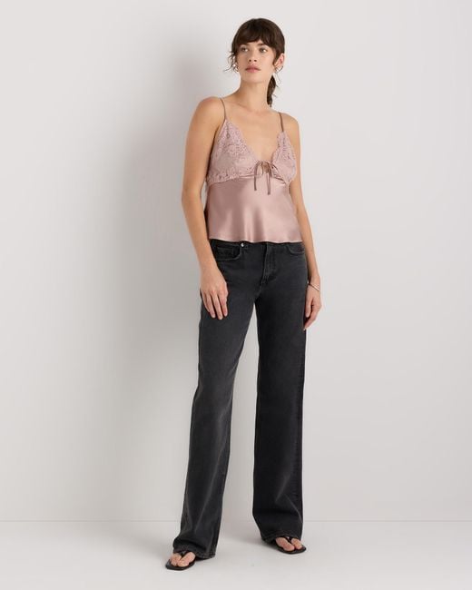 Quince Lace Cutout Cami, Silk | Lyst