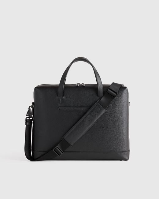 Quince Excursion Italian Leather Slim Laptop Bag in Black for Men | Lyst