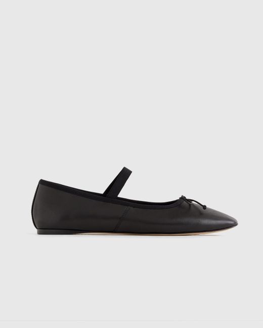 Quince Italian Leather Mary-Jane Ballet Flat in Black | Lyst