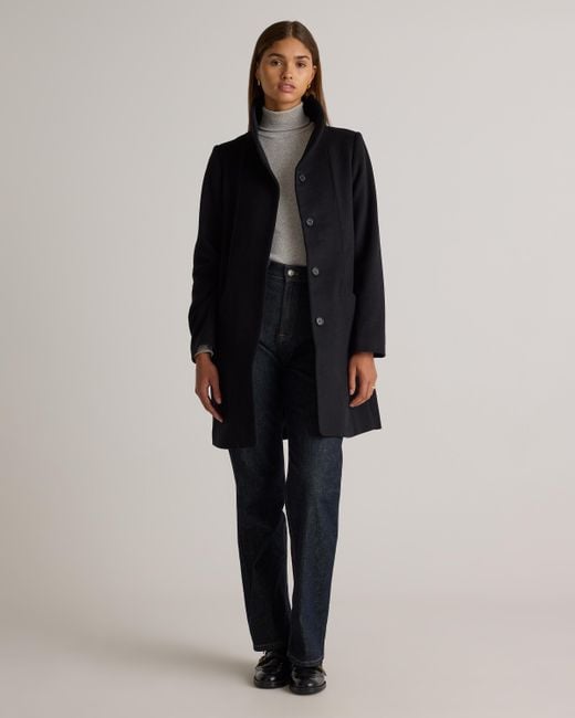 Quince Italian Wool Cocoon Coat, Wool/Nylon in Black | Lyst