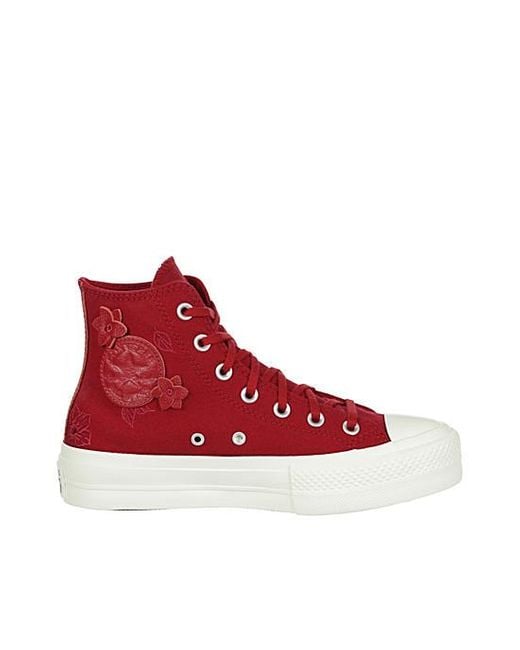 Converse Chuck Taylor All Star High Top Platform Sneaker in Red | Lyst