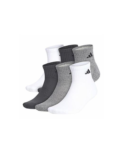 adidas Athletic Cushioned Quarter Socks 6 Pairs in Black for Men | Lyst