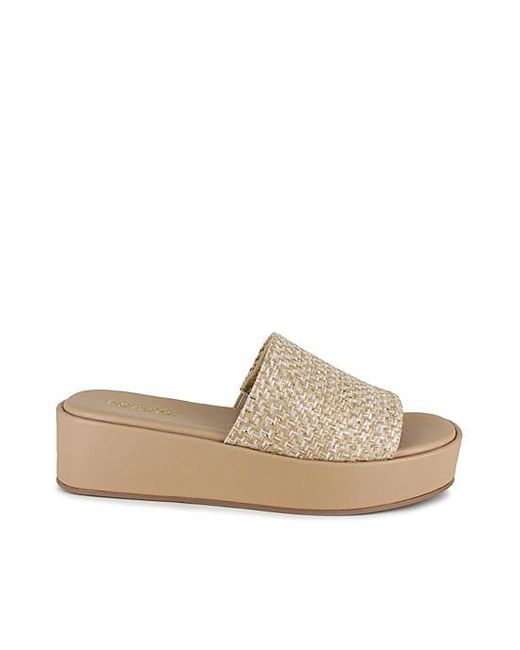 Kensie Carla Slide Sandal in Natural | Lyst
