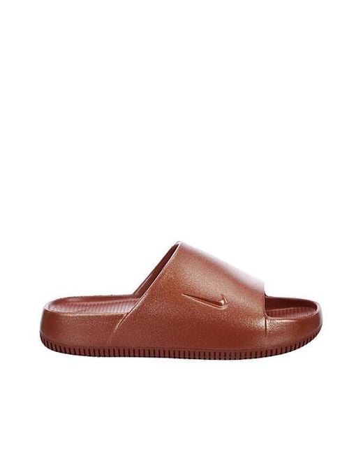 Nike Calm Slide Print in Brown | Lyst
