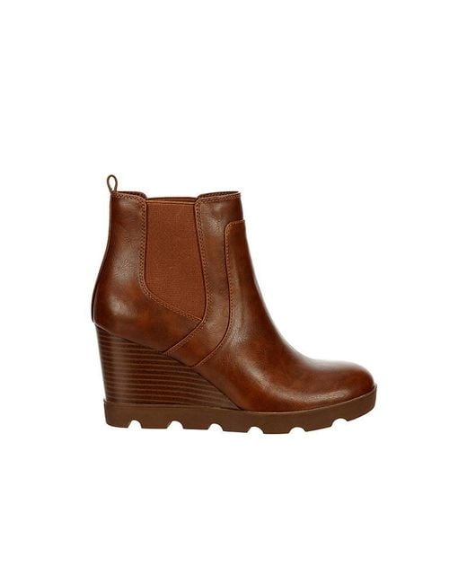 Xappeal Elise Wedge Boot in Brown | Lyst