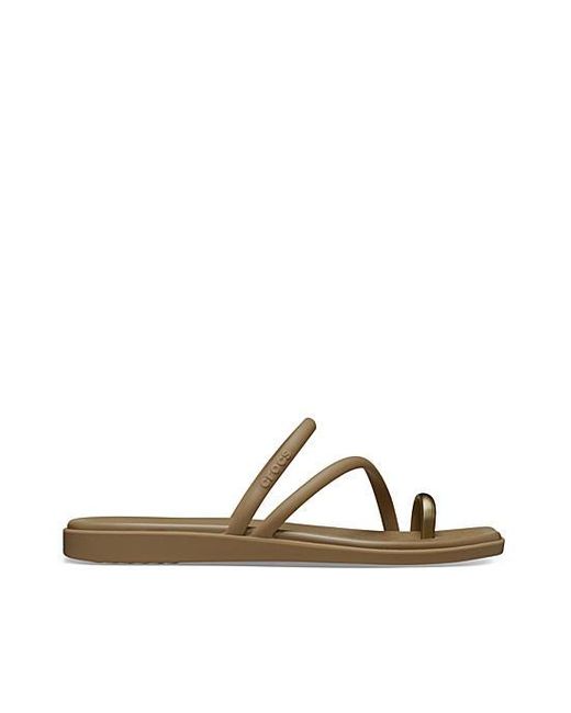 Crocs™ Miami Metallic Toe Loop Sandal in Black | Lyst