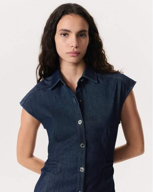 Rag & Bone Rbairflex Leah Denim Midi Dress in Blue | Lyst