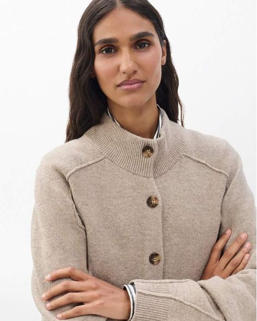 Rag & Bone Bridget Mockneck Cardigan in Natural | Lyst