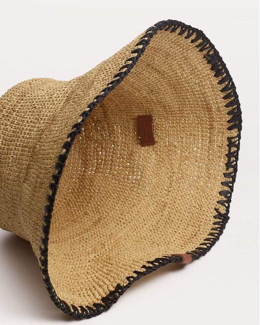 Rag & Bone Jade Rollable Raffia Bucket Hat in Natural | Lyst