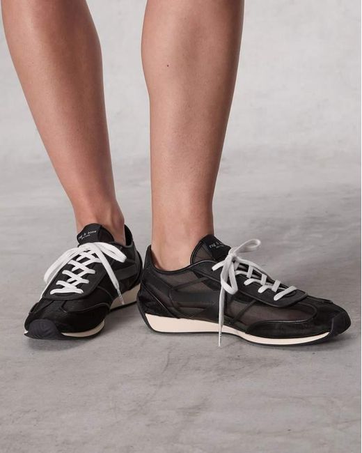 Rag & Bone Slim Retro Runner Mesh Sneaker Sneakers in Black | Lyst