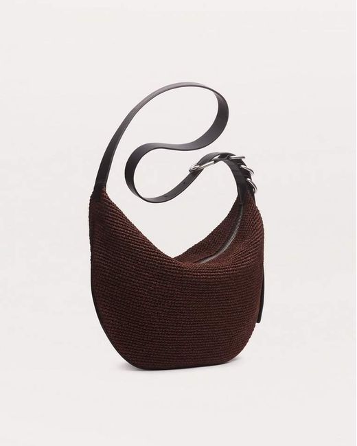 Rag & Bone Mercer Medium Straw Hobo Bag in White | Lyst