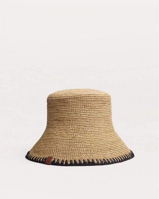 Rag & Bone Jade Rollable Raffia Bucket Hat in Natural | Lyst