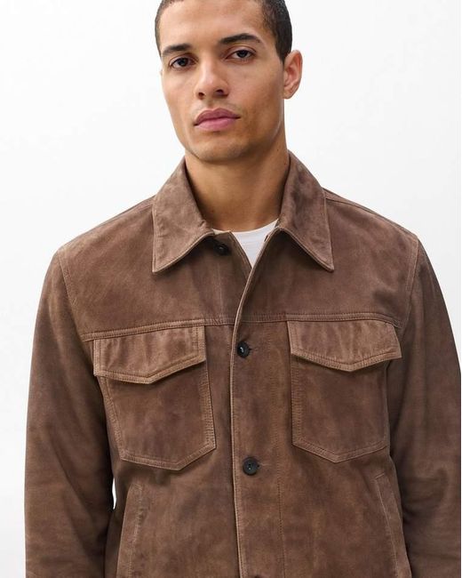 Rag & Bone Rb Suede Trucker Jacket in Brown for Men | Lyst