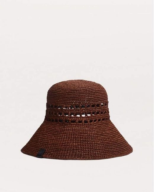 Rag & Bone Daisie Rollable Raffia Bucket Hat in Brown | Lyst