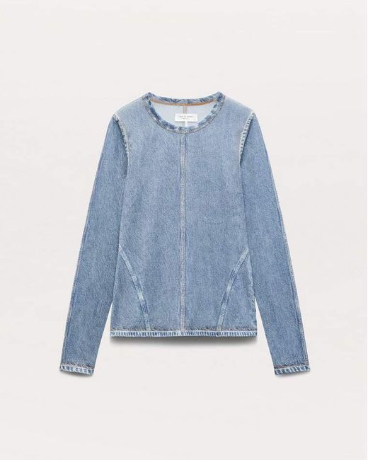 Rag & Bone Miramar Mesh Long-Sleeve Top in Blue | Lyst