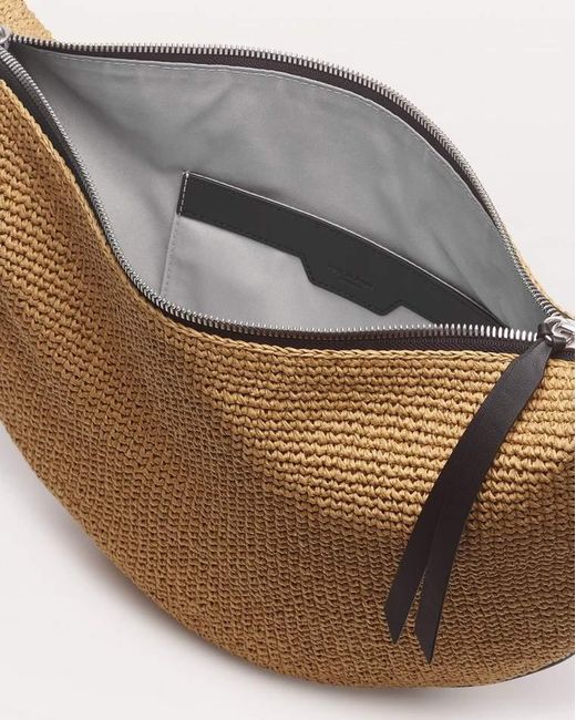 Rag & Bone Mercer Medium Straw Hobo Bag in White | Lyst