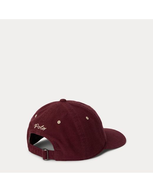 Polo Ralph Lauren Felt-Patch Chamois Ball Cap in Red for Men | Lyst UK