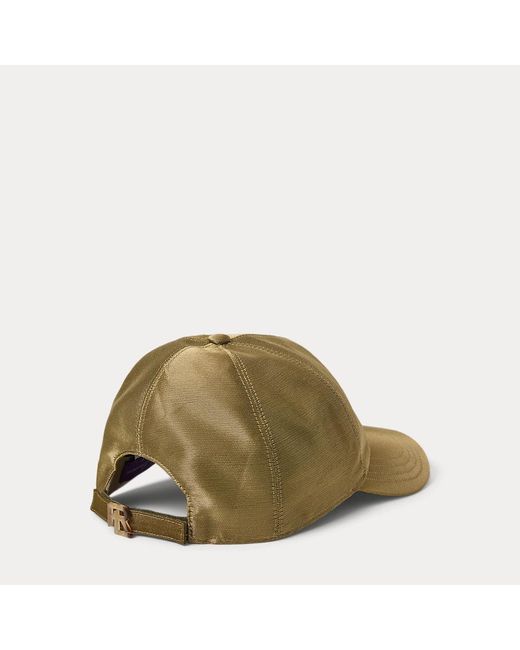 Ralph Lauren Ralph Lauren Metallic Satin Ball Cap in Green | Lyst
