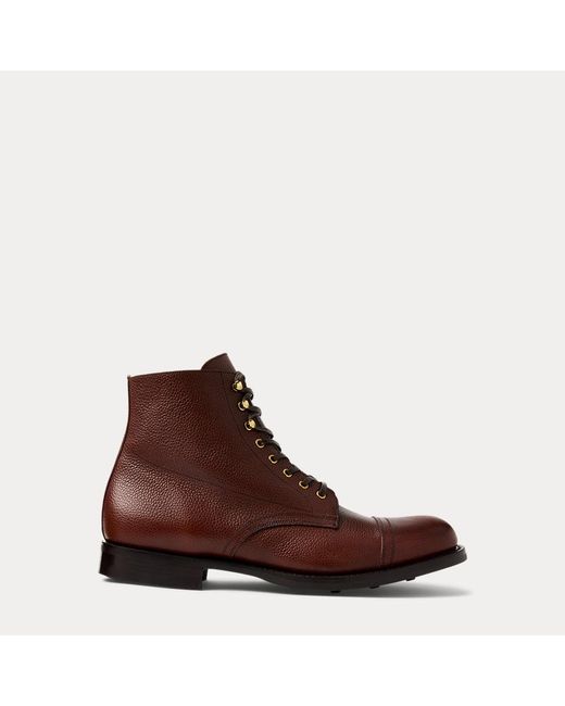 Ralph Lauren Ralph Lauren Hand-burnished Pebbled Leather Boot in Brown ...