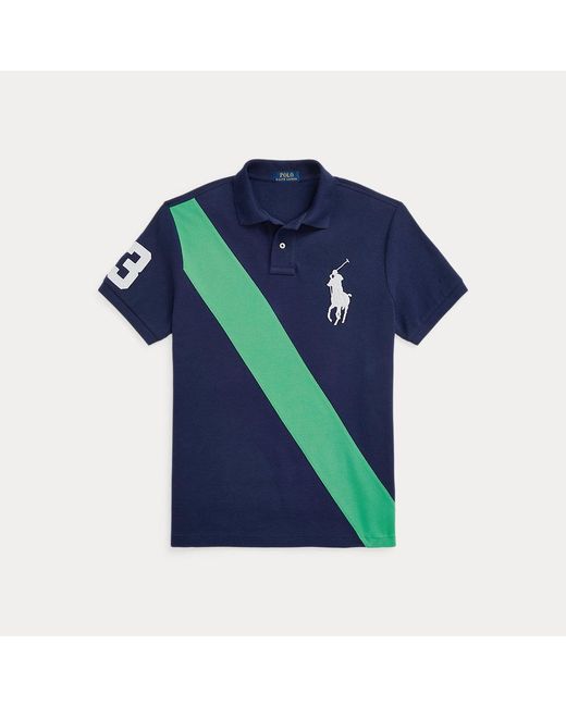 Polo Ralph Lauren Classic Fit Big Pony Mesh Polo Shirt in Blue for Men | Lyst UK