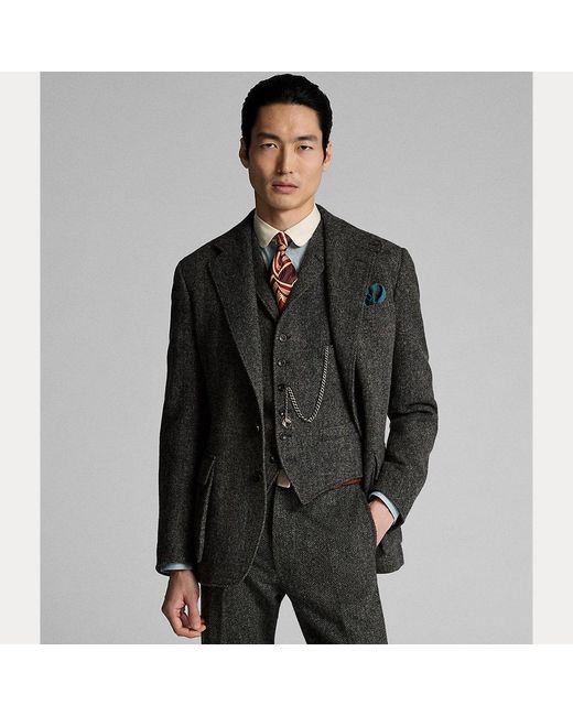 Ralph Lauren Ralph Lauren Wool Herringbone Suit Jacket in Gray for Men | Lyst
