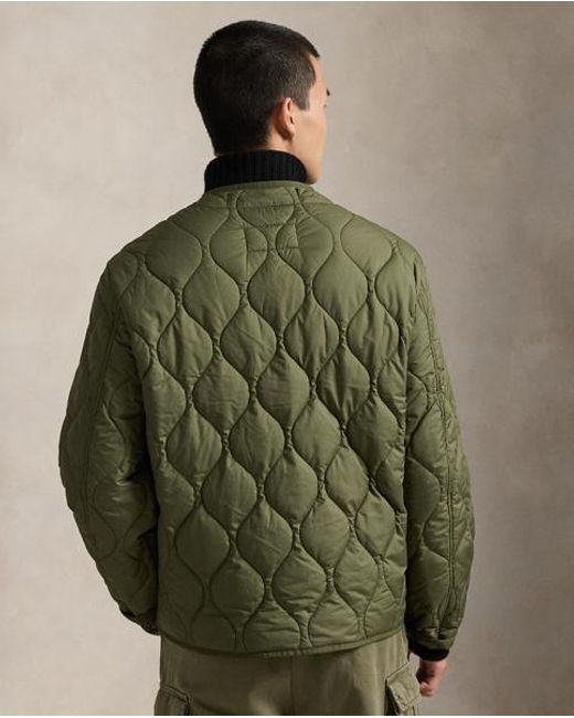 Polo Ralph Lauren Onion-Quilted Jacquard Jacket in Green for Men | Lyst UK