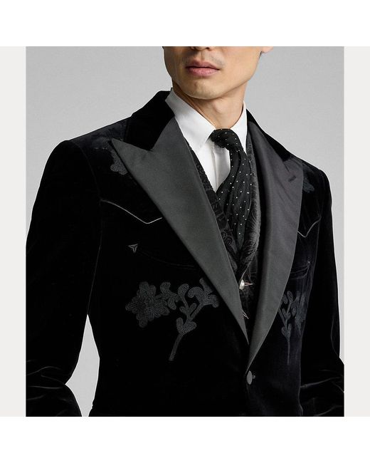 Ralph Lauren Embroidered Velvet Western Tuxedo Jacket in Black for Men ...