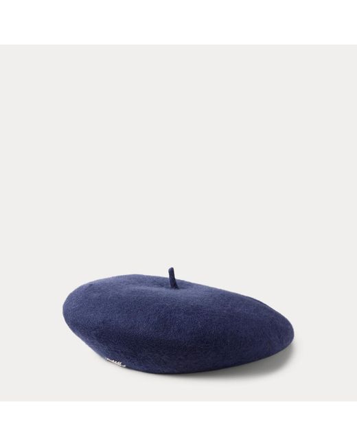 Ralph Lauren Script-Logo Felted Wool Beret in Blue | Lyst UK