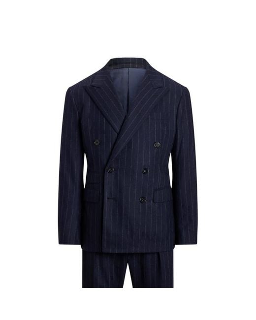 Ralph Lauren Kent Hand-tailored Chalk-stripe Suit in Blue for Men | Lyst UK