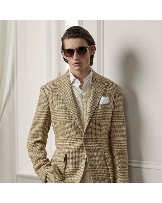 Ralph Lauren Kent Hand-Tailored Glen Plaid Jacket in Green for Men | Lyst