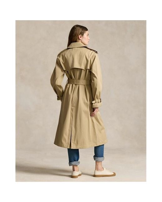 Polo Ralph Lauren Double-breasted Twill Trench Coat in Blue | Lyst UK