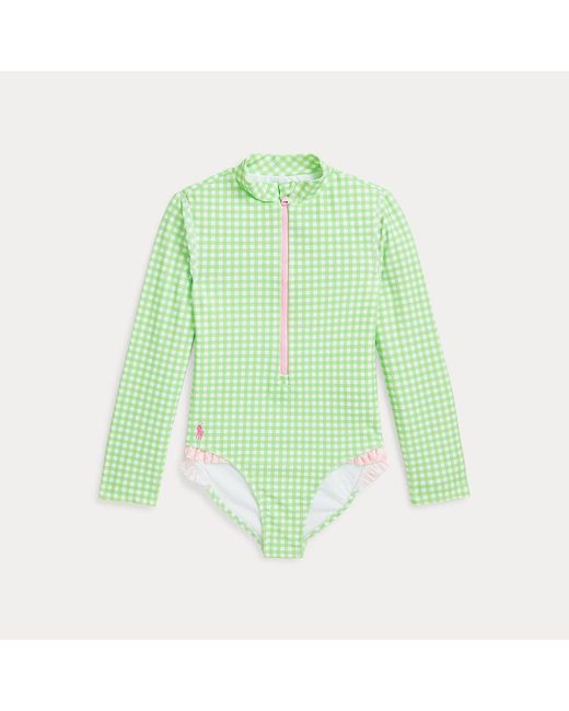 Polo Ralph Lauren Ralph Lauren Girl's Gingham Ruffled One-Piece Rash ...