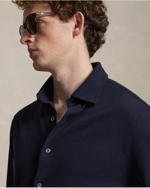 Polo Ralph Lauren Micro Mesh Shirt in Blue for Men | Lyst UK