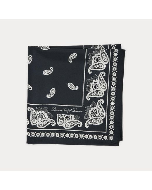 Ralph Lauren Paisley Silk Habotai Bandana in Black | Lyst UK