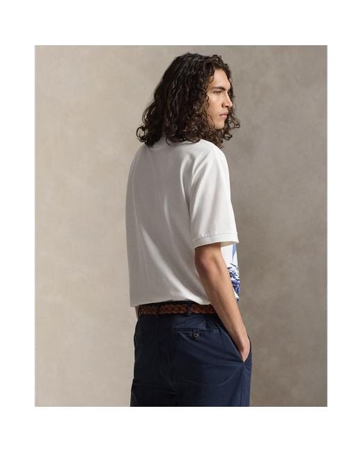 Polo Ralph Lauren Sailboat-Print Mesh Polo Shirt in Blue for Men | Lyst