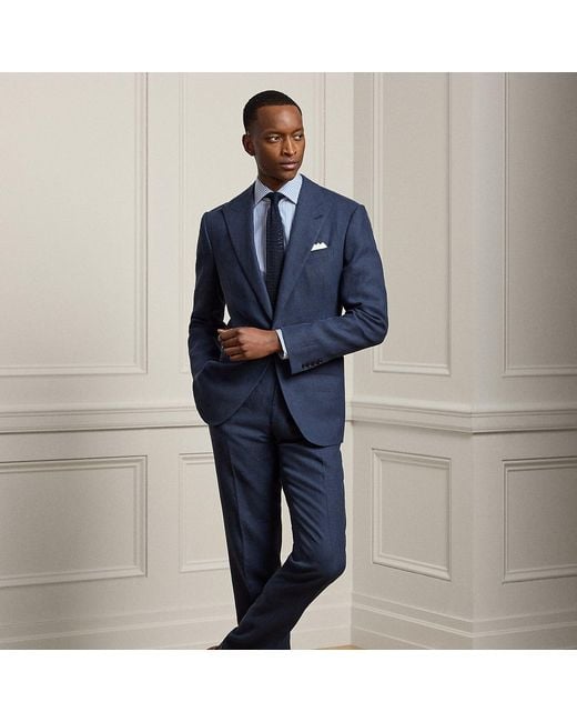 Ralph Lauren Kent Hand-Tailored Linen Suit in Blue for Men | Lyst