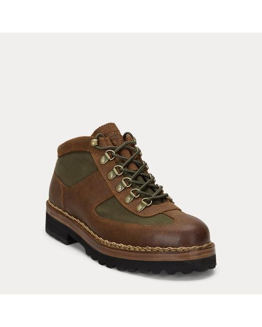 Ralph Lauren Alpine Suede & Canvas Trail Boot in Brown for Men | Lyst