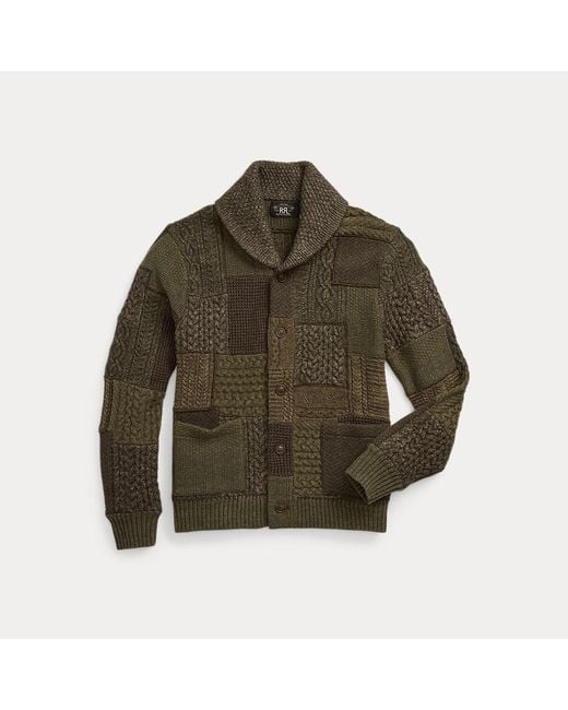 Ralph Lauren Ralph Lauren Patchwork Wool-blend Shawl Cardigan in Green for Men | Lyst