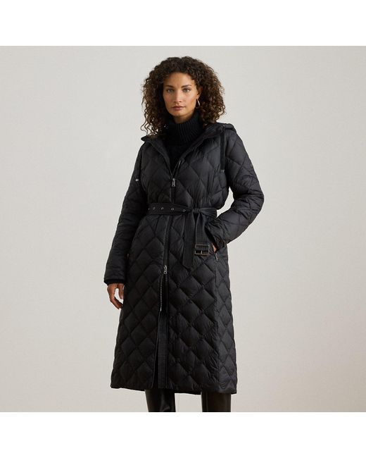 Ralph Lauren Ralph Lauren Hooded Diamond-Quilted Down Maxicoat in Black ...