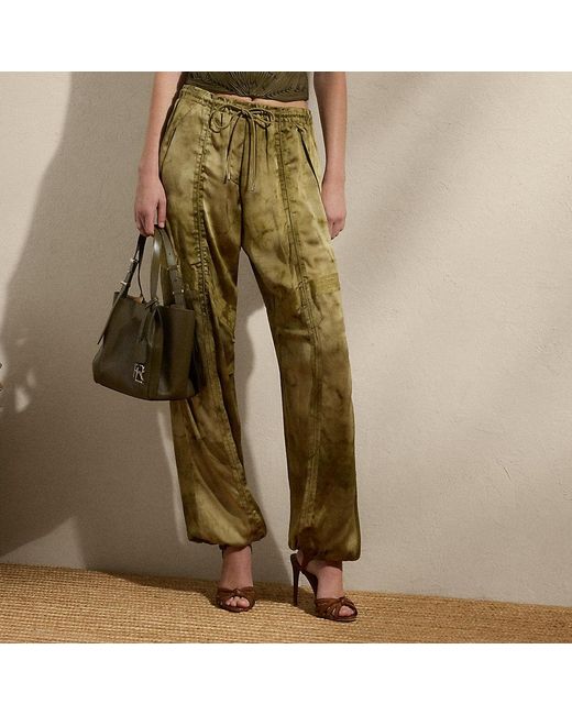 Ralph Lauren Ralph Lauren Killian Print Silk Charmeuse Pant in Green | Lyst