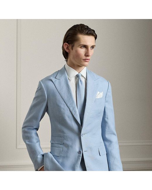 Ralph Lauren Ralph Lauren Kent Hand-Tailored Silk-Linen Jacket in Blue ...
