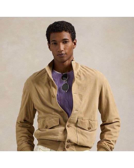 Polo Ralph Lauren Suede Jacket in Natural for Men | Lyst UK