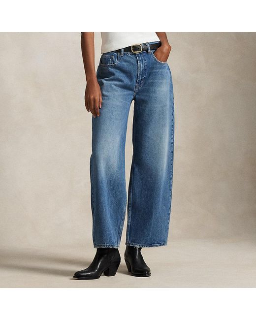 Ralph Lauren Relaxed Wide-Leg Jean in Blue | Lyst