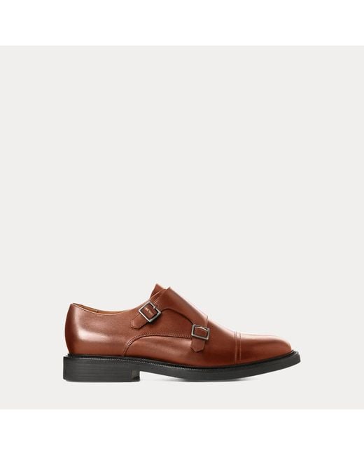 Ralph Lauren Asher Monk-Strap Shoe in Brown for Men | Lyst