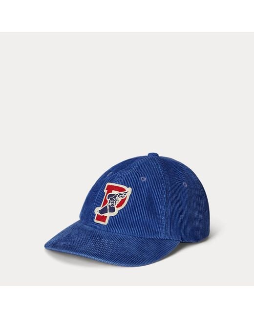 Polo Ralph Lauren P-Wing Corduroy Ball Cap in Blue for Men | Lyst