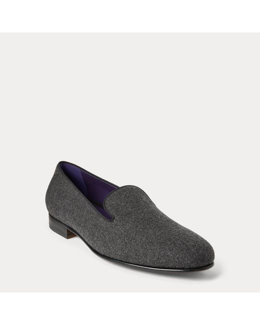 Ralph Lauren Ralph Lauren Alonzo Wool Flannel Slipper in Black for Men ...