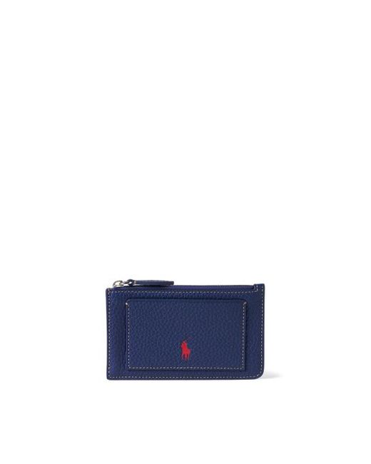 Polo Ralph Lauren Polo Play Leather Zip Card Case in Blue | Lyst UK