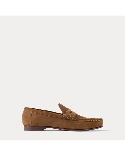 Ralph Lauren Chalmers Calf-Suede Penny Loafer in Brown for Men | Lyst